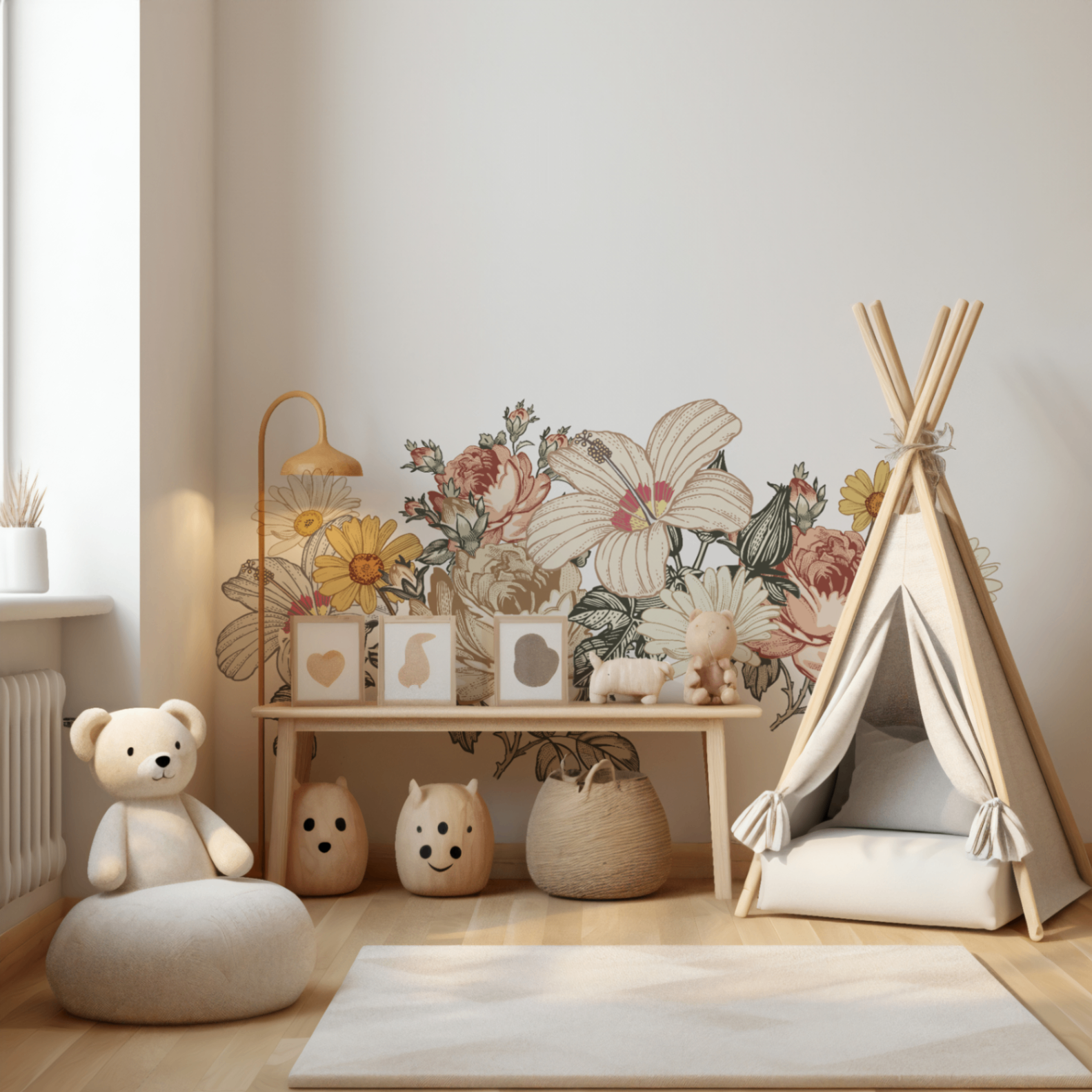 Kids Flowers Wall Sticker | Floral Decor for Children's Rooms – Wallpick