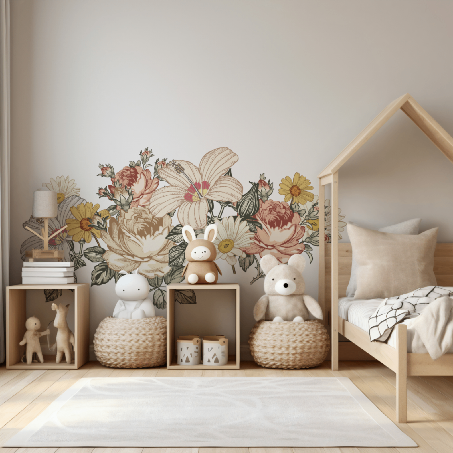 Kids Flowers Wall Sticker | Floral Decor for Children's Rooms – Wallpick