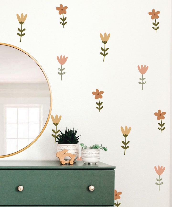 Boho Wild Flowers Wall Sticker | Charming Floral Decor – Wallpick
